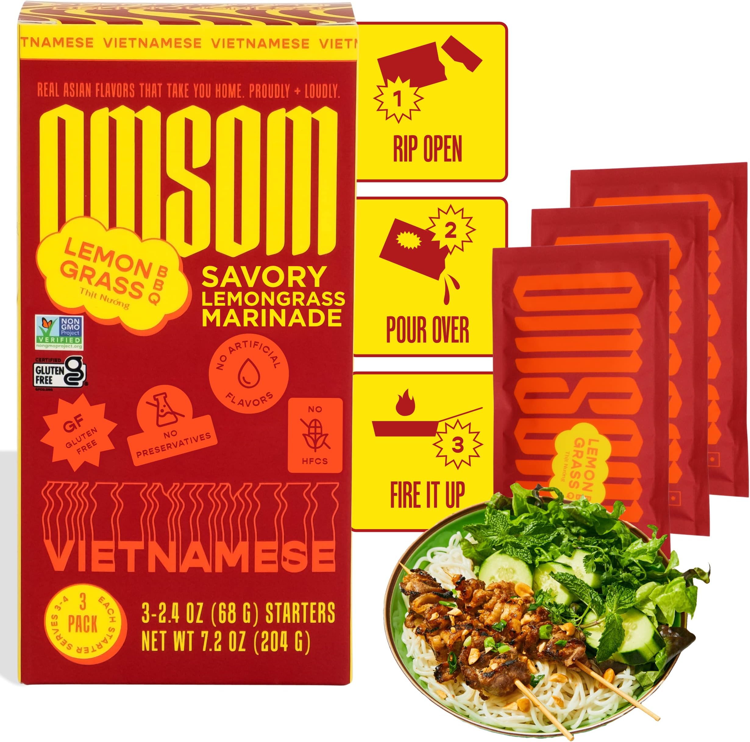 Amazon.com : Vietnamese Lemongrass BBQ Sauce by Omsom, All-In-One Asian ...