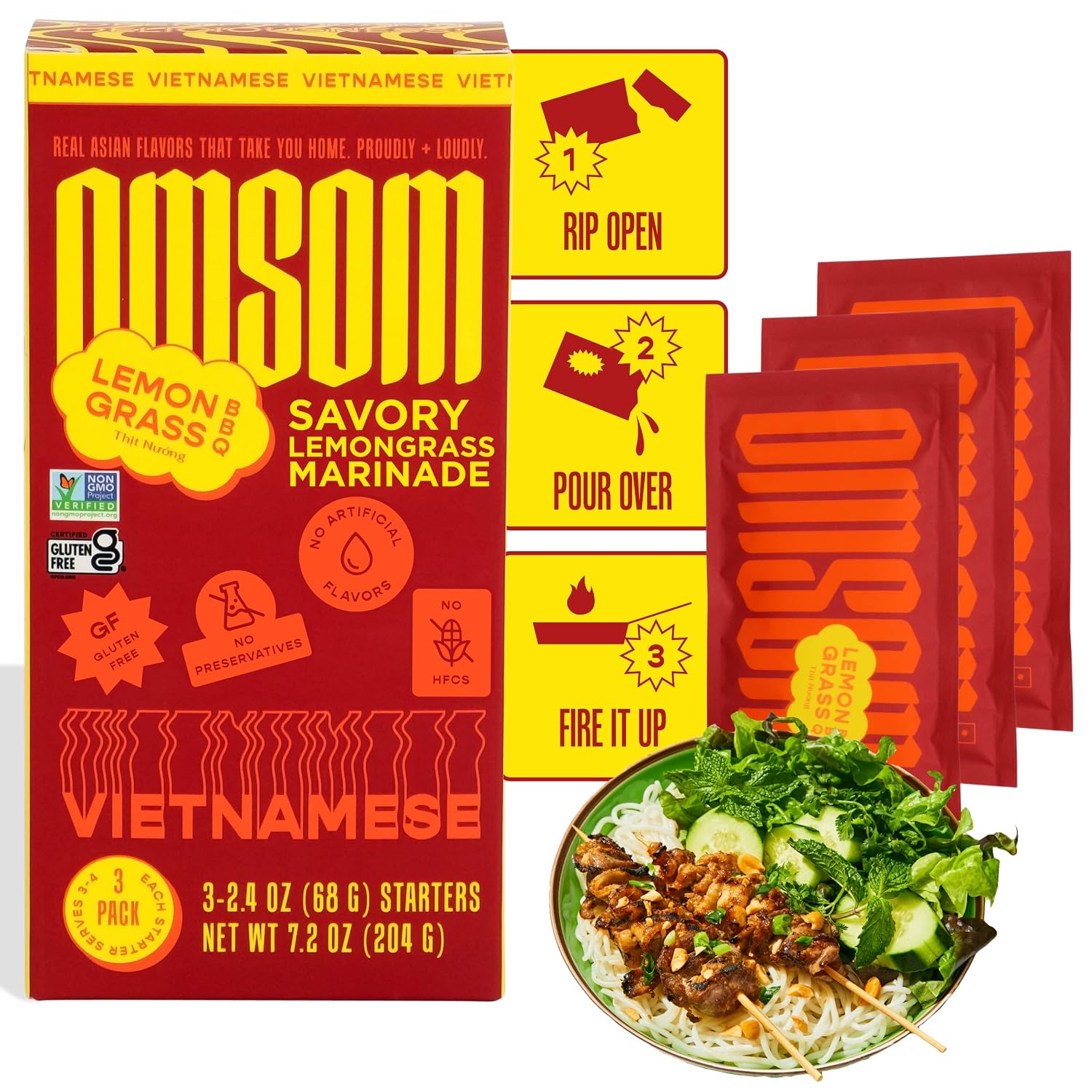 Amazon.com : Vietnamese Lemongrass BBQ Sauce by Omsom, All-In-One Asian ...