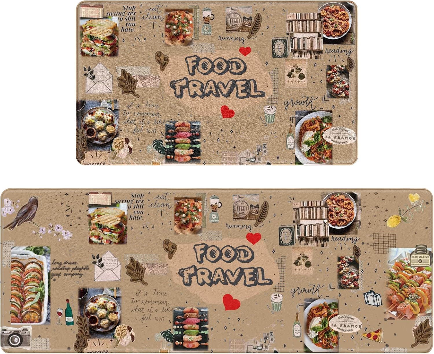 Amazon.com: Hoikwo Anti Fatigue Kitchen Mats, 2 PCS Cushioned Food ...