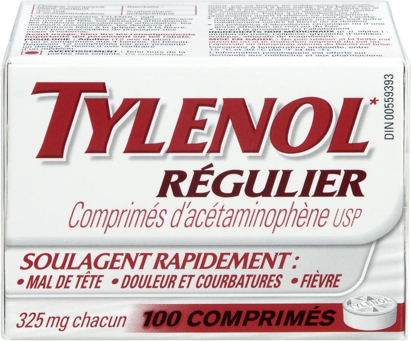 Tylenol Regular Strength 325mg Tablets 100 count : Amazon.ca: Health ...