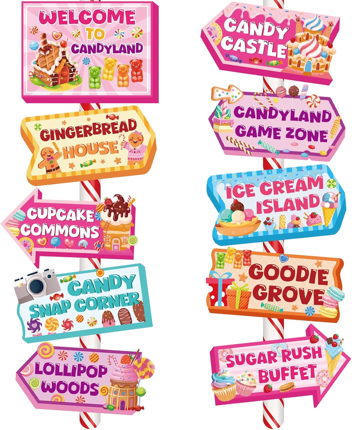 Amazon.com: Takealooko 20 Pcs Candyland Party Decoration, Welcome to ...