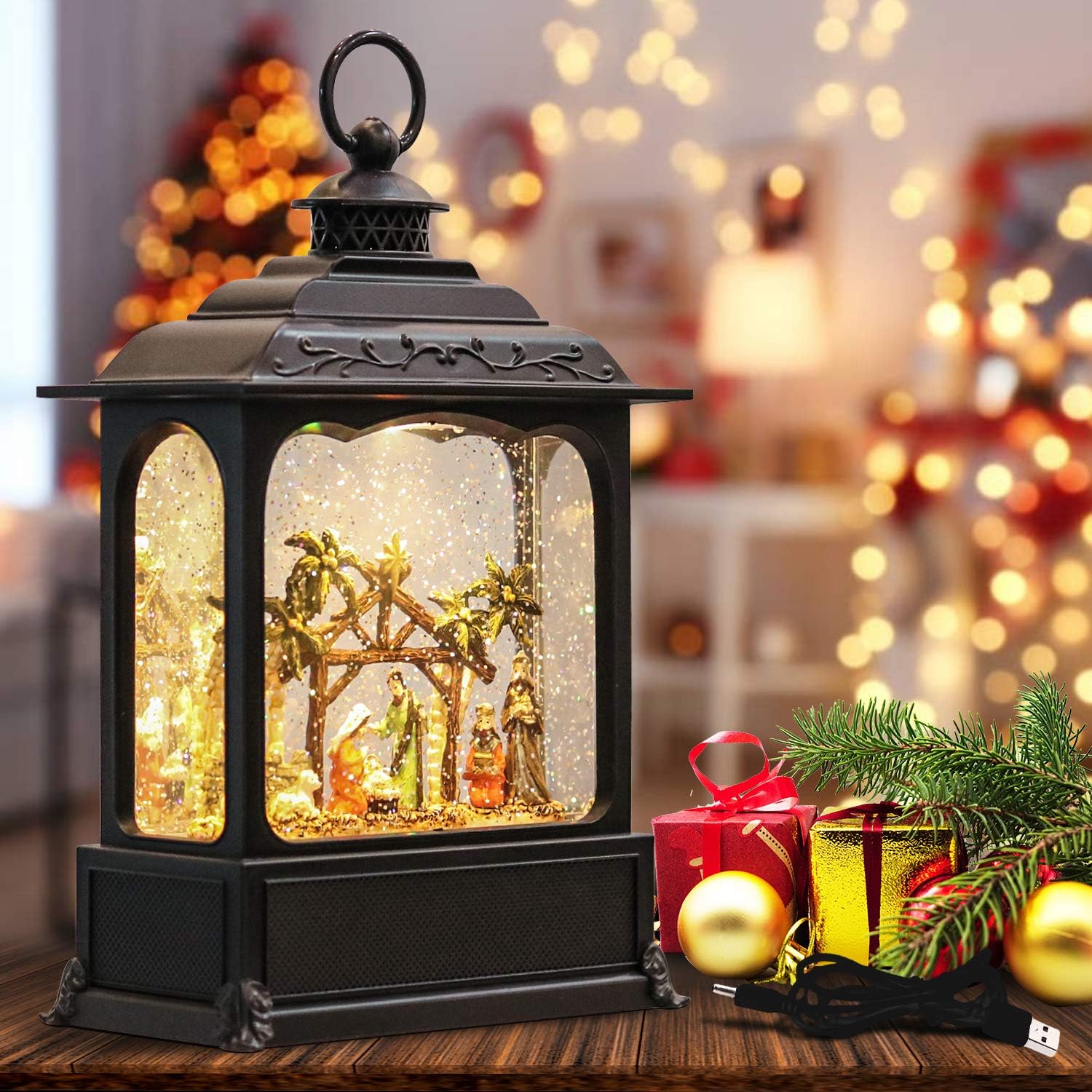 Amazon.com: Raz Imports 11" Nativity Lighted Water Lantern : Home & Kitchen