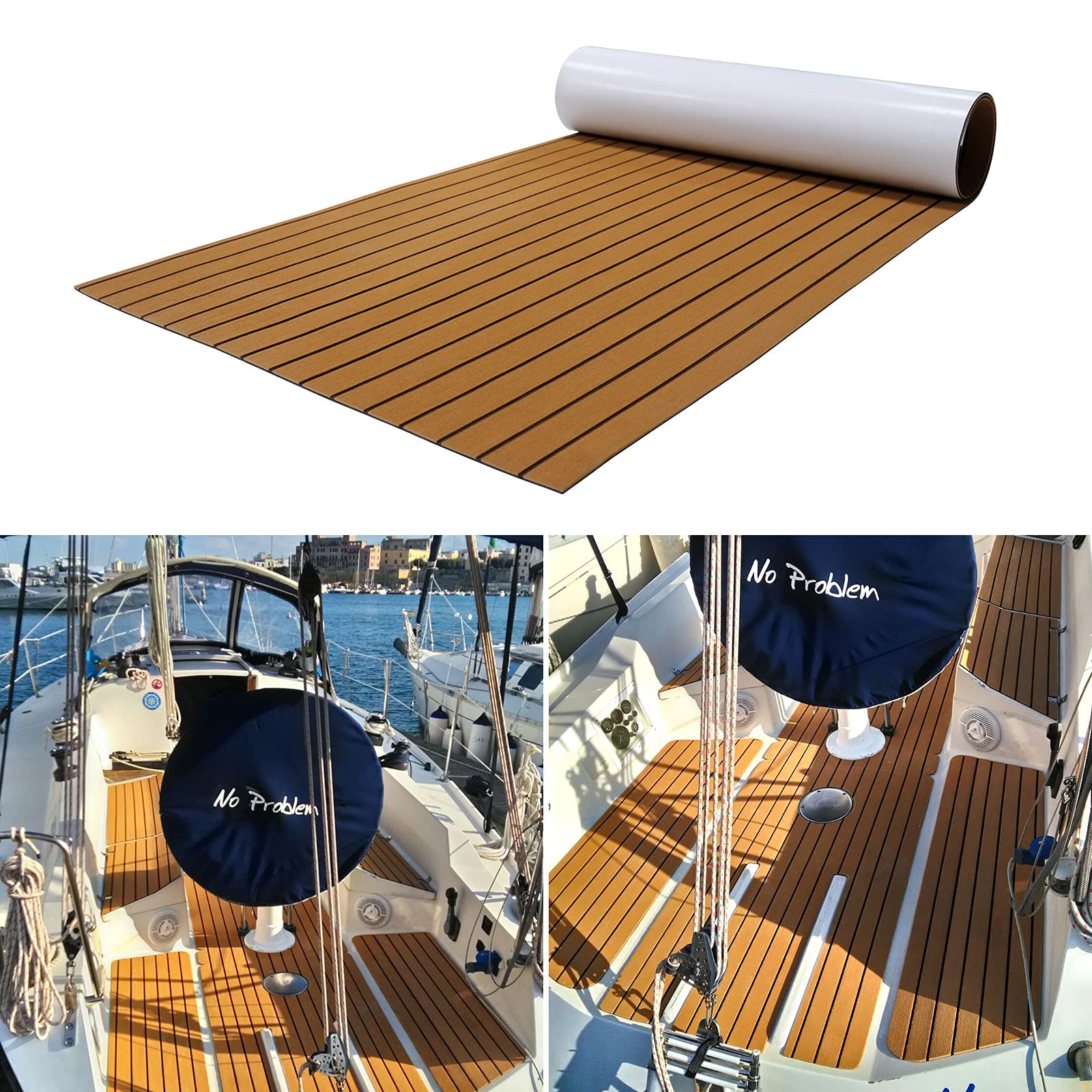 OSLEN EVA Foam Sea Deck Boat Flooring Teak Decking 94.5"× 35.4" Non ...