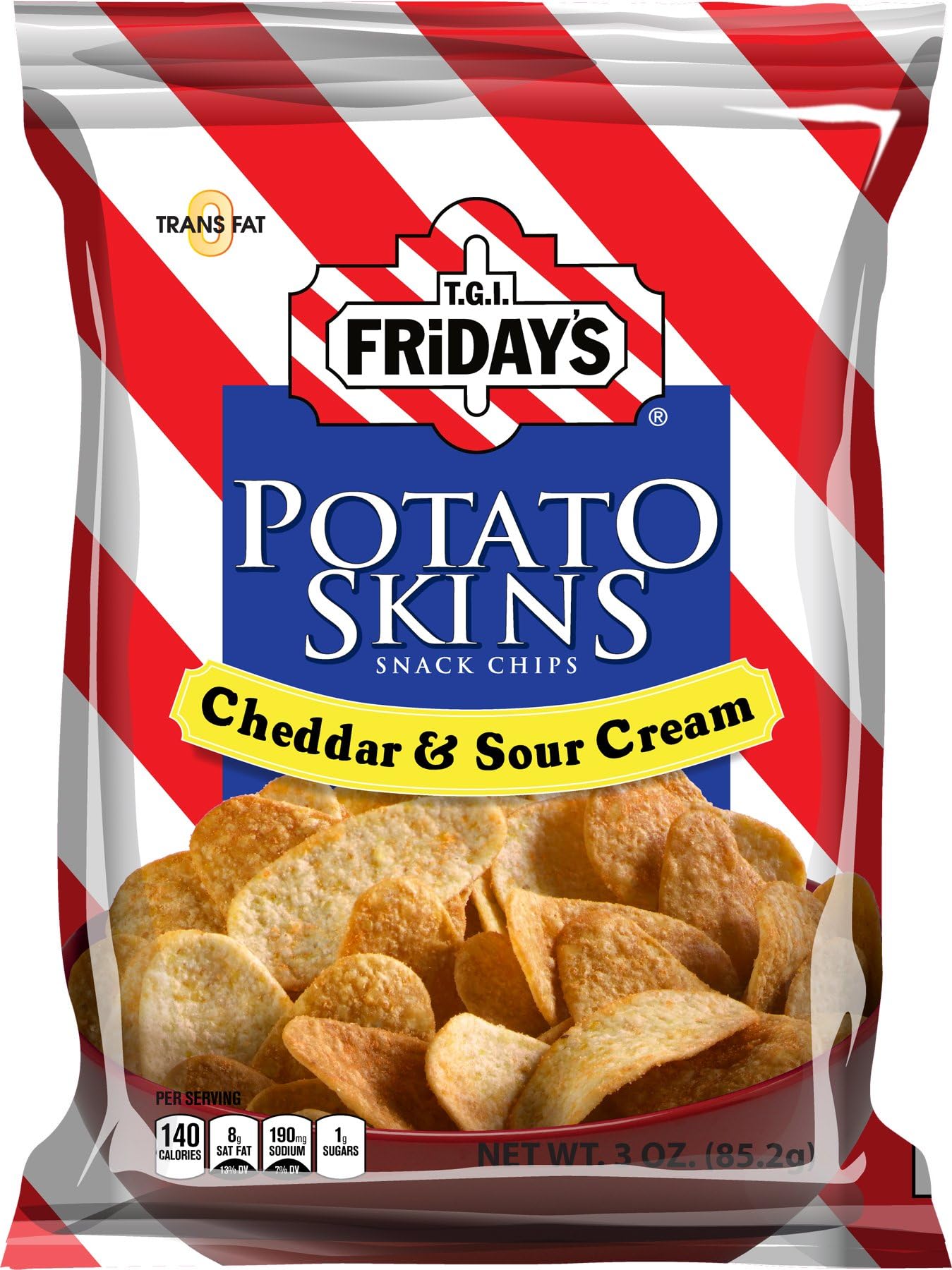 Amazon.com: TGI Friday's 4 oz Cheddar & Bacon Potato Skins Chips (3 Bags)