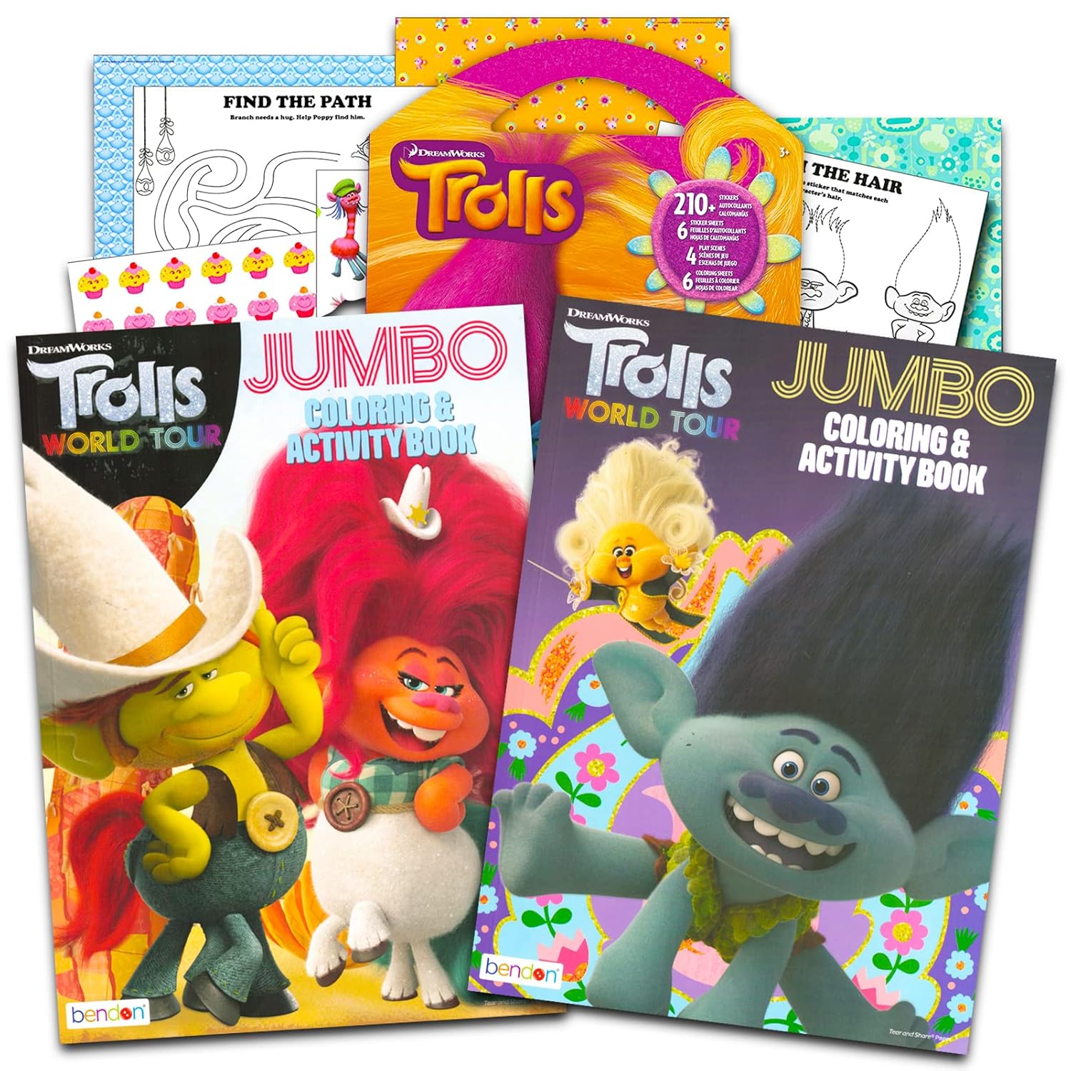 Trolls Coloring Book Set for Kids 4-8 - Bundle with 2 Trolls World Tour ...