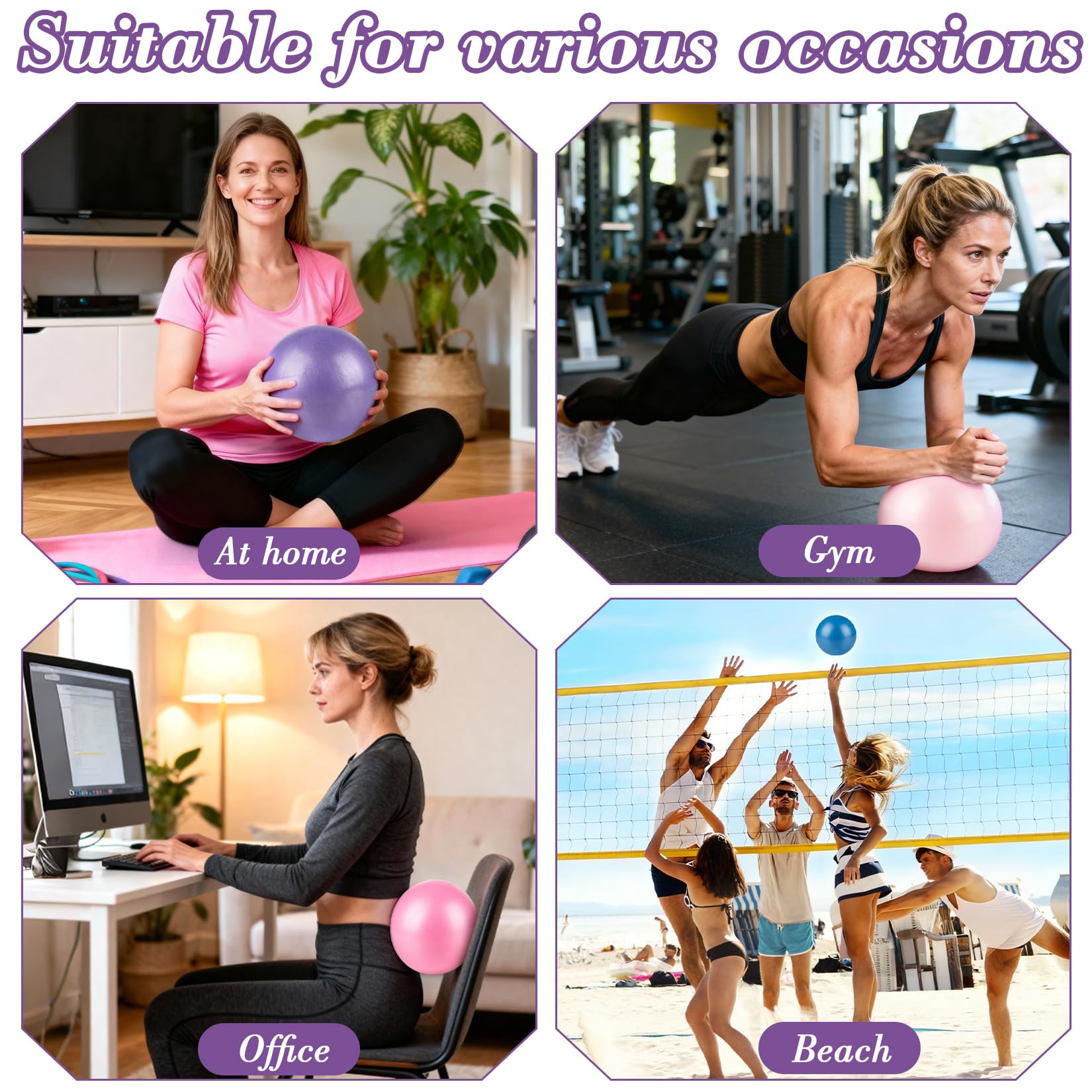 Snapklik.com : RAINFLOW 4 PCS Small Exercise Ball - 9 Inch Pilates Ball ...