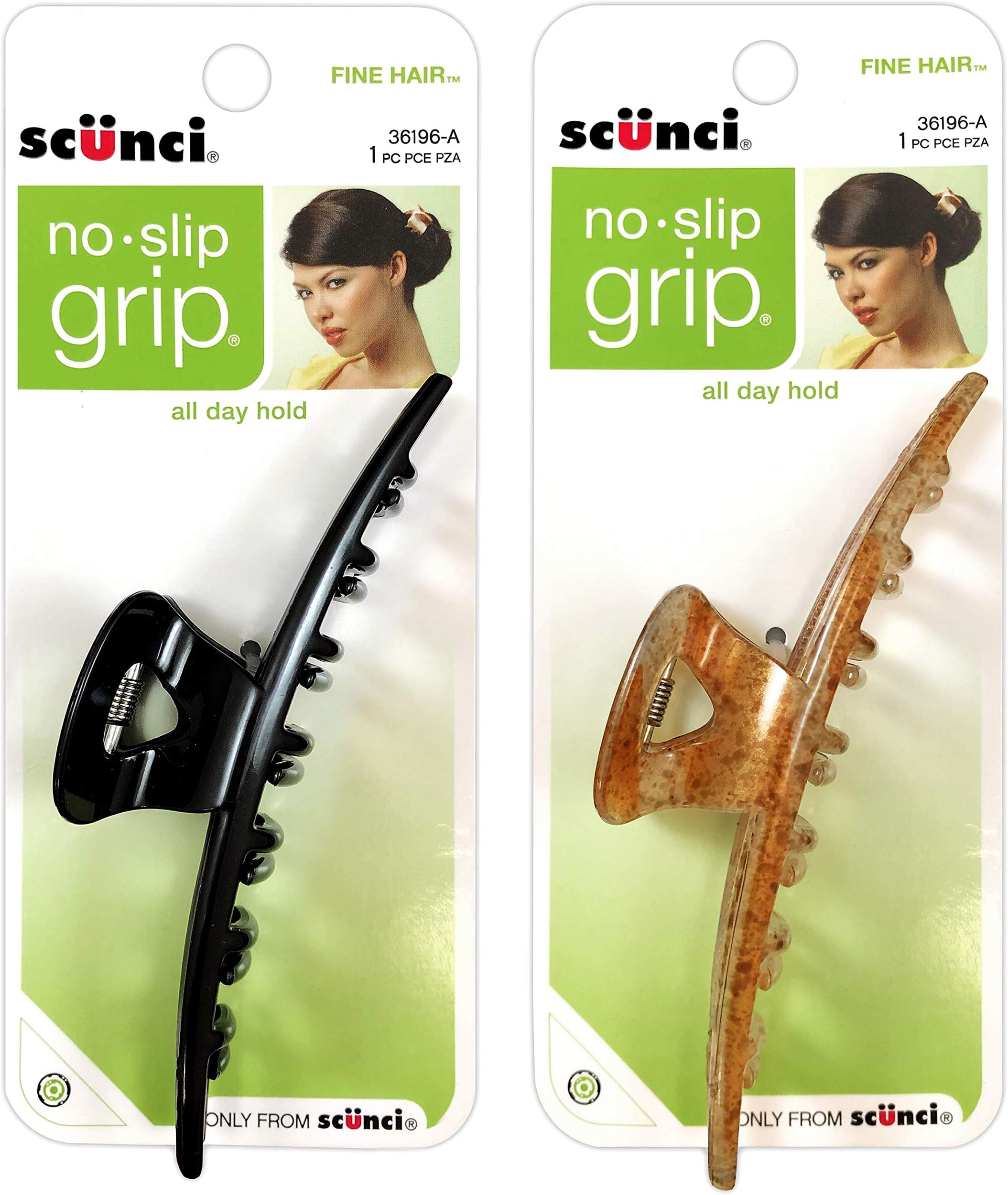 Amazon.com : Scunci No-Slip Grip for Fine Hair Jaw Clip, Assorted ...