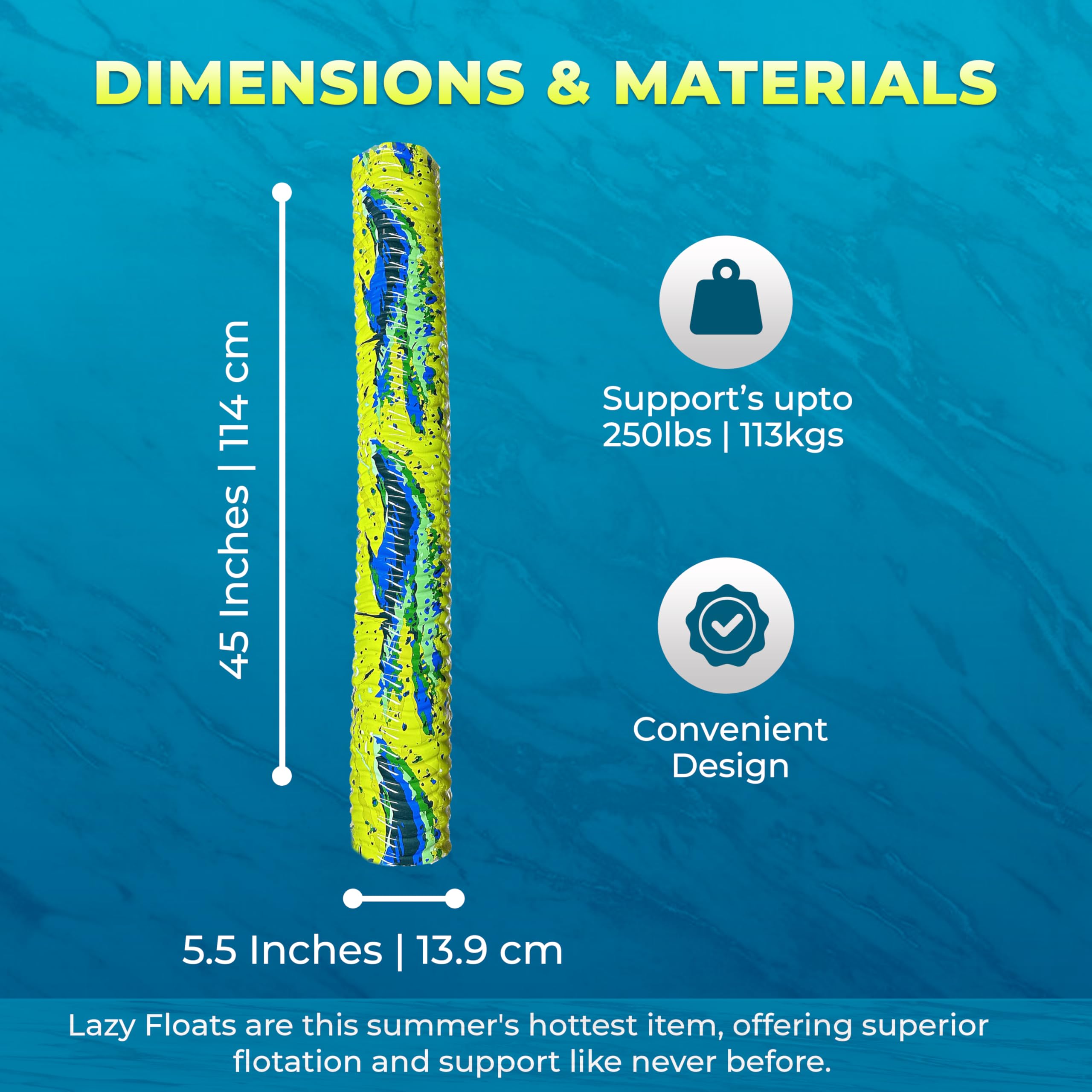Snapklik.com : VOS Mega Foam Pool Wavy Noodle, Premium & Big, Super ...