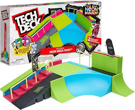 Tech Deck, Neon Mega Park X-Connect Creator, Glow-in-The-Dark ...