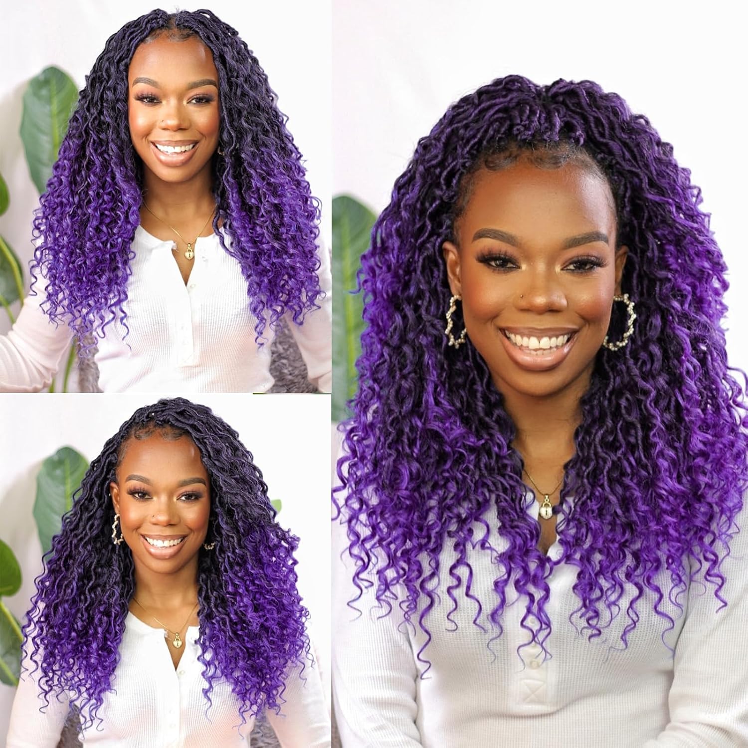 Amazon.com : Purple River Locs Crochet Hair 8 Packs 12inch Short Boho ...
