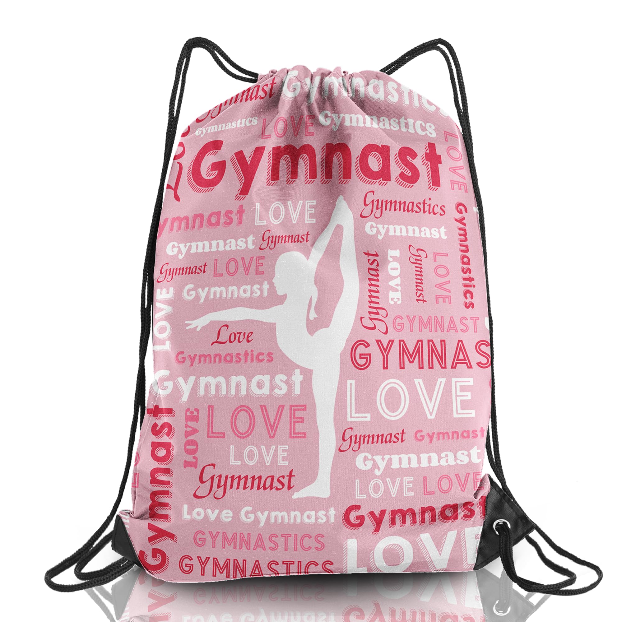 Amazon.com | HJKLONE Gymnastics Drawstring Backpack Love Gymnastics ...