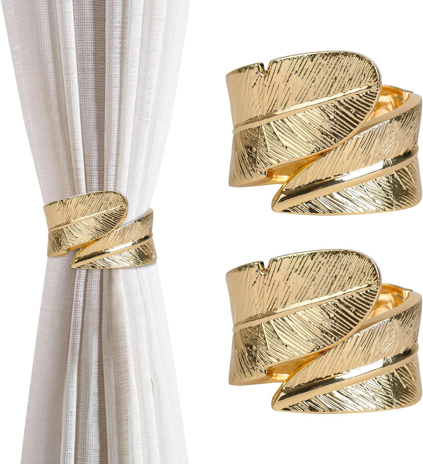 Amazon.com: UFURMATE Curtain Tie Backs, 6Pcs Metal Decorative Golden ...