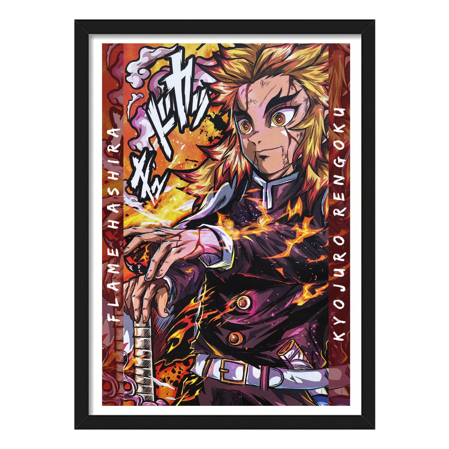 YourCanvas | Kyojuro Rengoku | The Flame Hashira | Demon Slayer Framed ...