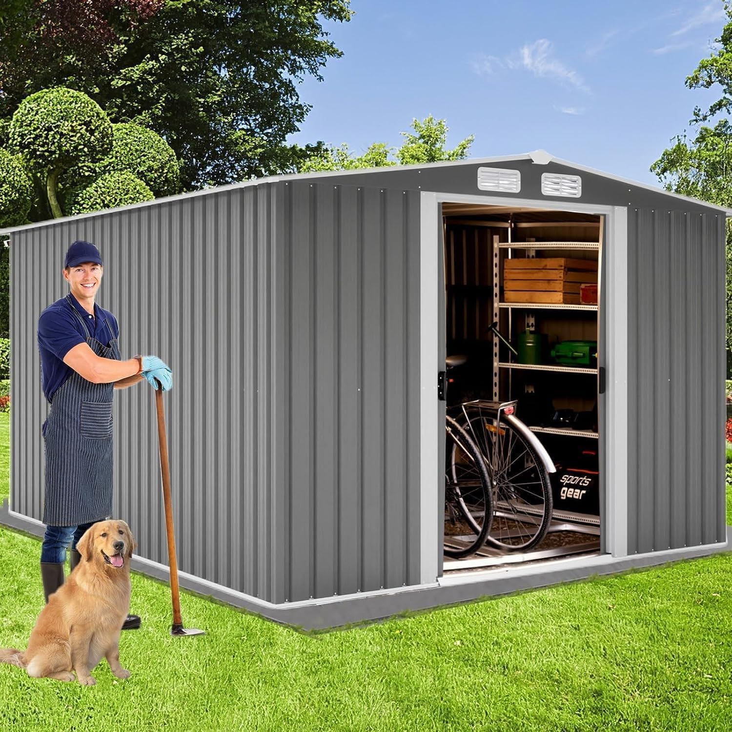 Amazon.com : Morhome Sheds & Outdoor Storage, 6 x 8 FT Outdoor Storage ...