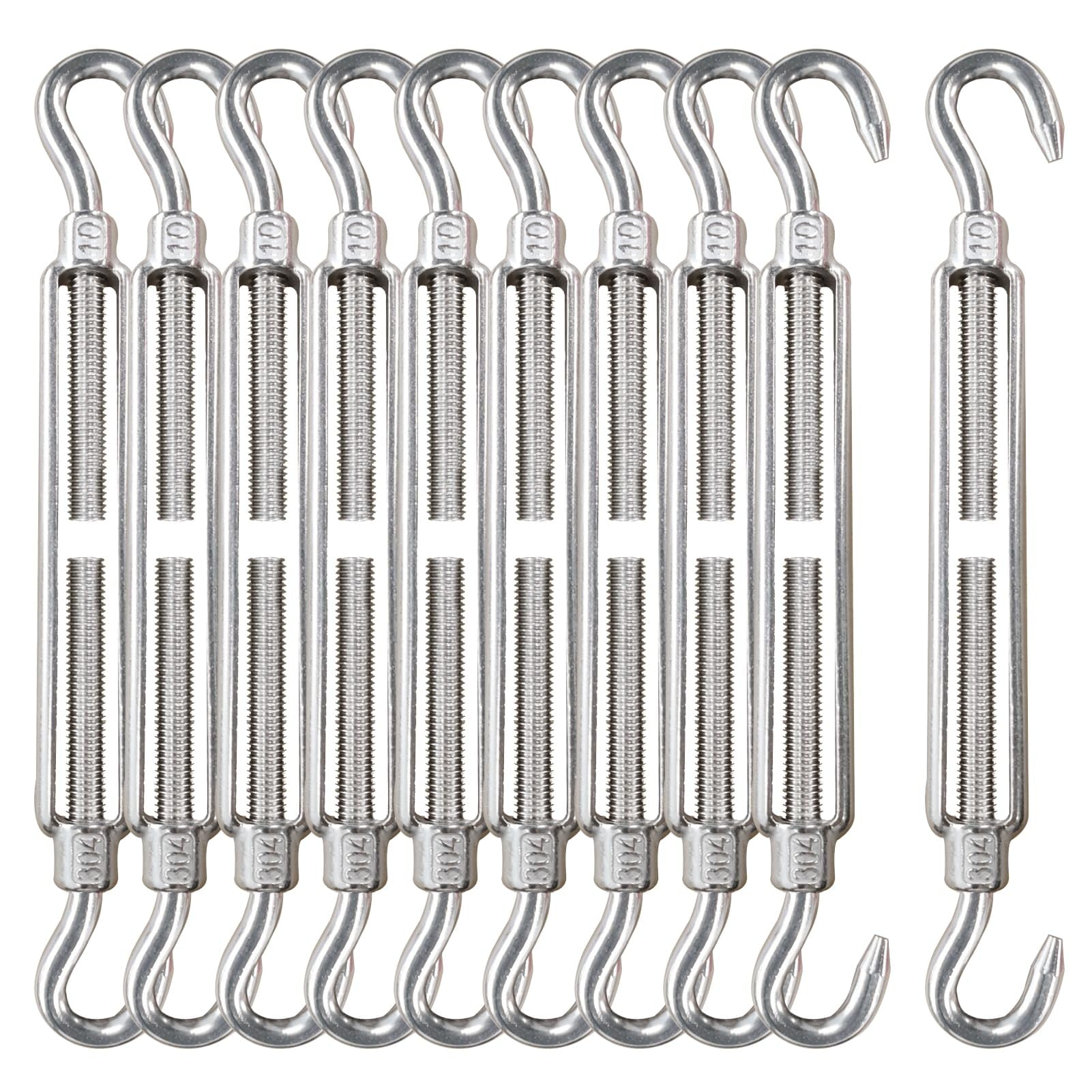 Wire Rope Tensioner Turnbuckle 10pcs 304 Stainless Steel Turnbuckle ...