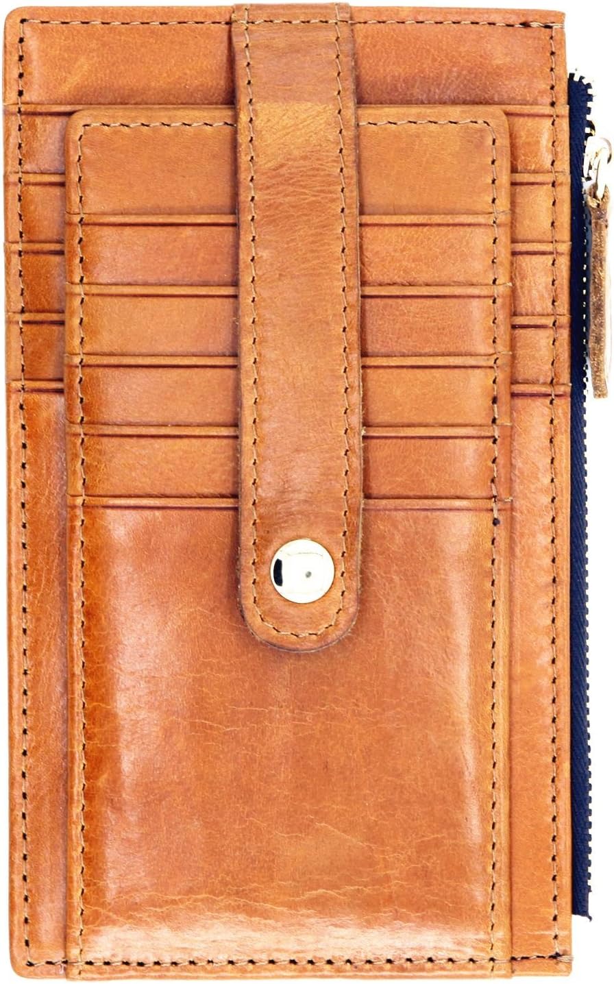Amazon.com: Top Grain Leather Multi 15 Bifold Credit Card Organizer ...