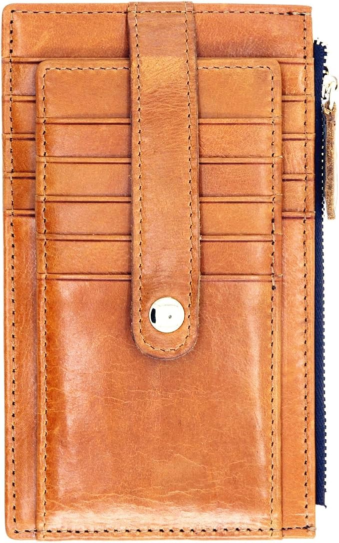 Amazon.com: Top Grain Leather Multi 15 Bifold Credit Card Organizer ...