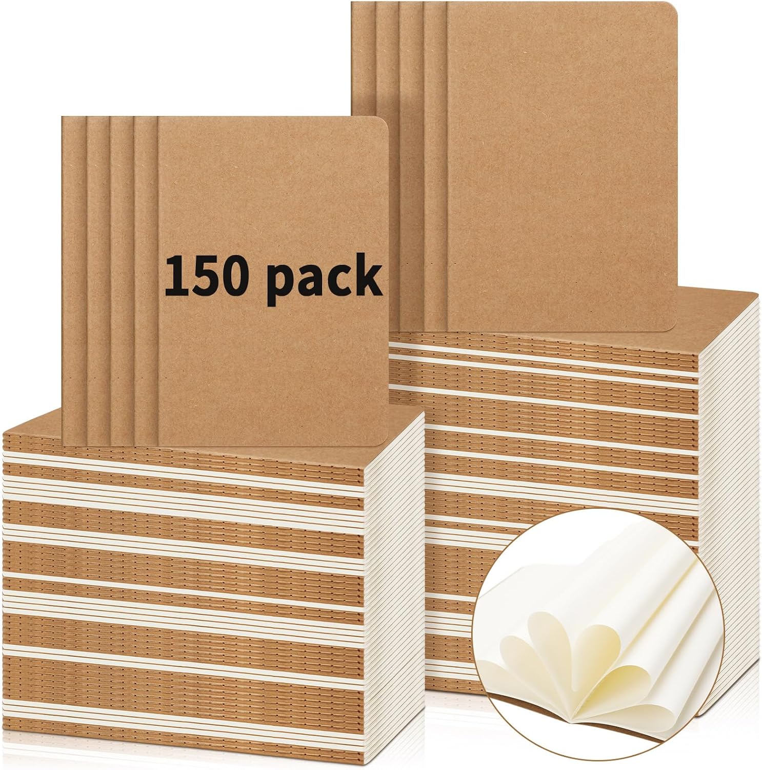 Cuadernos en blanco con 50 unidades A5 y 100 cuadernos de papel kraft ...