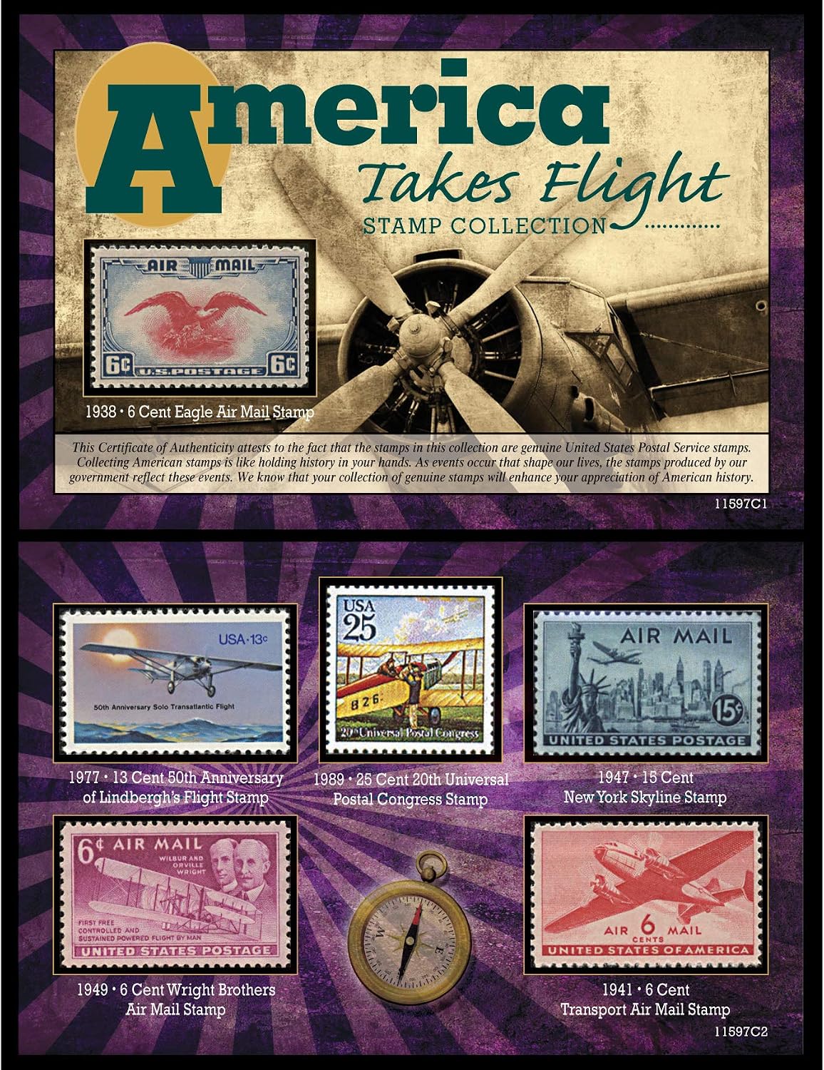 Amazon.com: American Coin Treasures America Takes Flight Stamp ...
