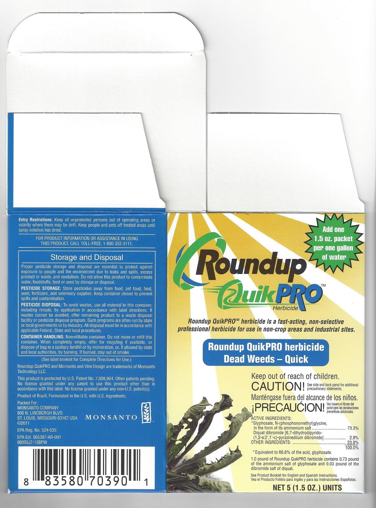 Amazon.com : Roundup QuikPro Weed Killer HERBICIDE 73.3% QuickPro 1 ...