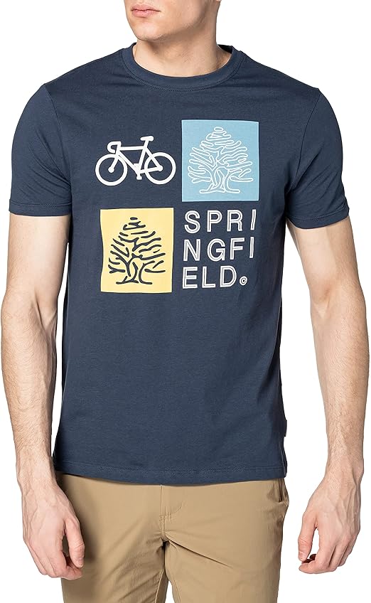 Springfield Camiseta Regular Logo Reconsider Hombre: Amazon.es: Ropa