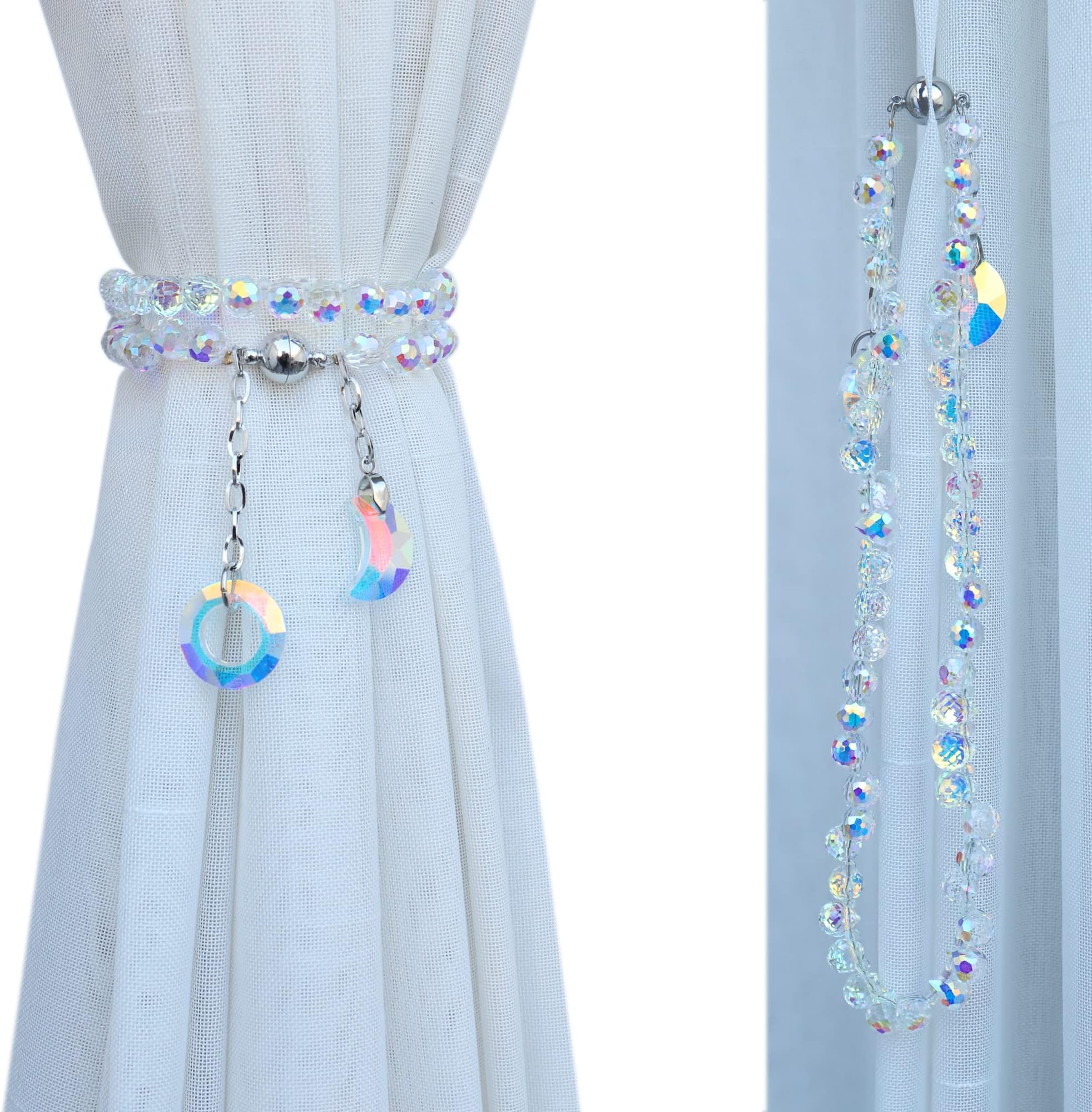 Amazon.com: Magnetic Curtain Tiebacks Alloy Moon Curtain Holdbacks ...
