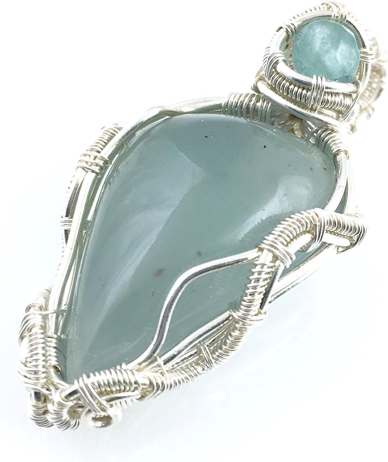 Amazon.com: Aquaprase gemstone pendant with Aquamarine, wire wrapped in ...