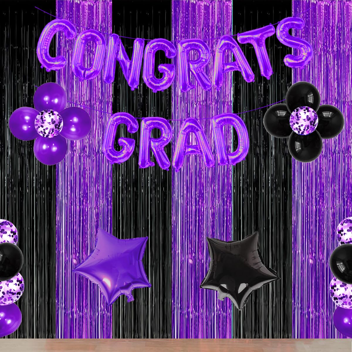 Amazon.com: Graduation Decorations 2024 Purple Black Set, Purple ...