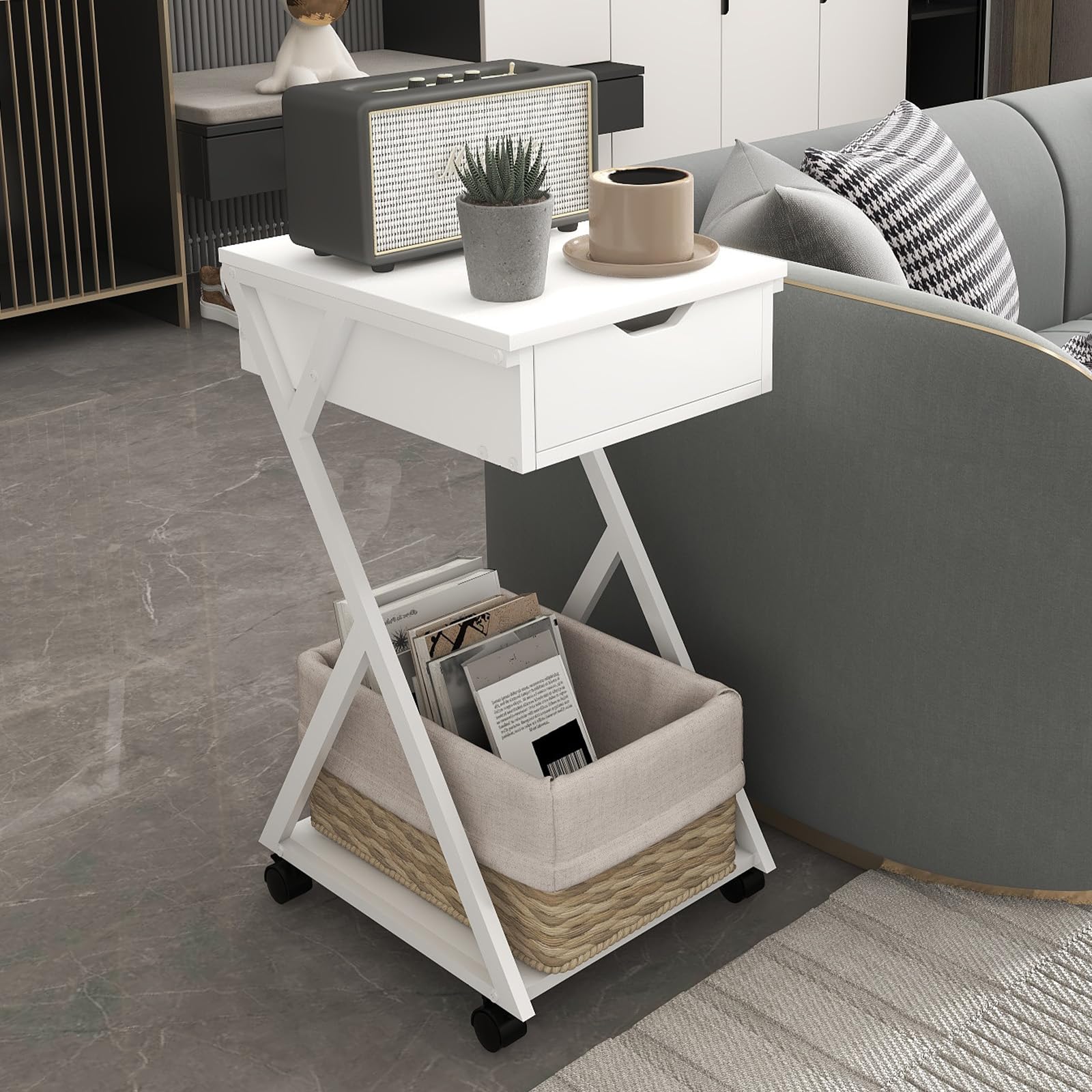 Amazon.com: PUNCIA Under Desk Storage Stand Under The Table Rolling ...