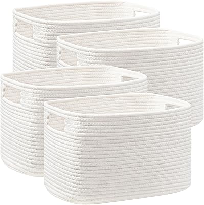 Amazon.com: R RUNKA Cotton Rope Storage Basket Set of 3 (15"x10.2"x9.1 ...