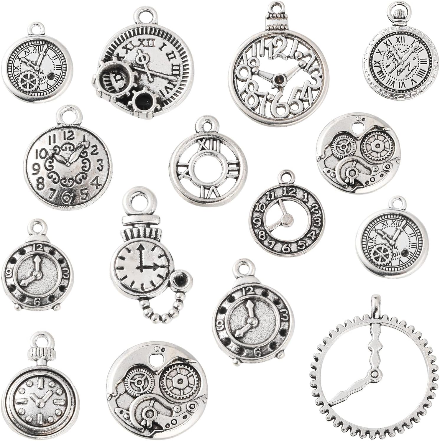 Amazon.com: LiQunSweet 60 Pcs 12 Styles Antique Style Clock Themed ...