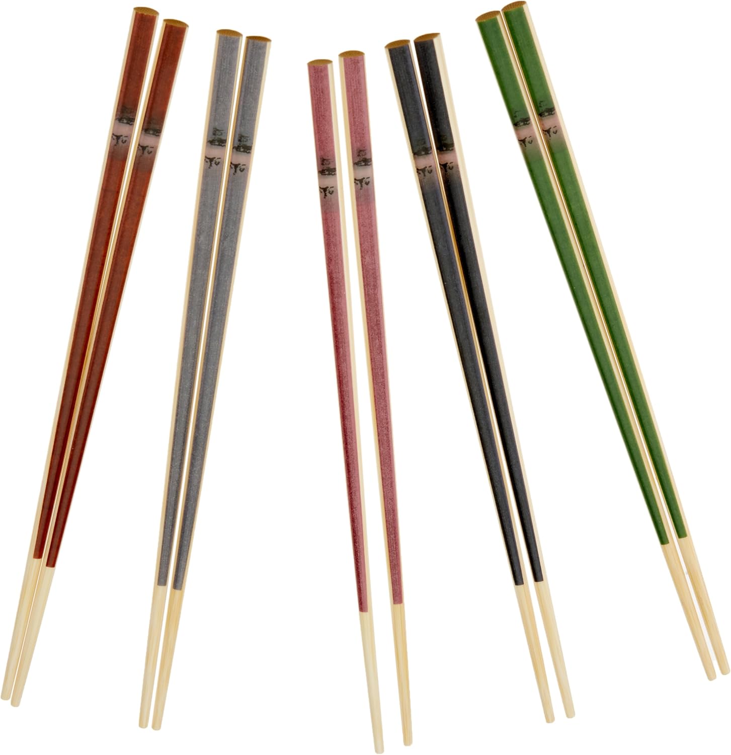Amazon.com: Happy Sales 5 Pairs Wooden Chopstick set, Bamboo : Home ...