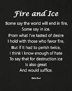 Fire and Ice Robert Frost Poem Art Print 11"x14", Poetry Wall Decor ...