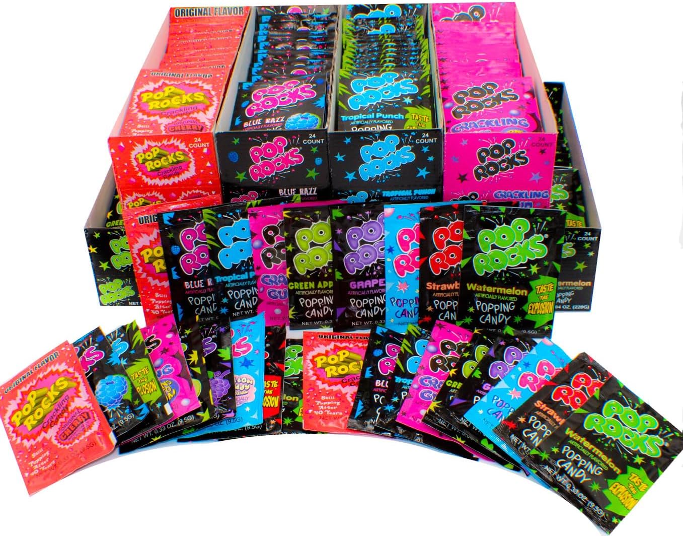 Amazon.com : Pop Rocks Candy - 216 Bags of Candy - 9 Flavor Candy ...