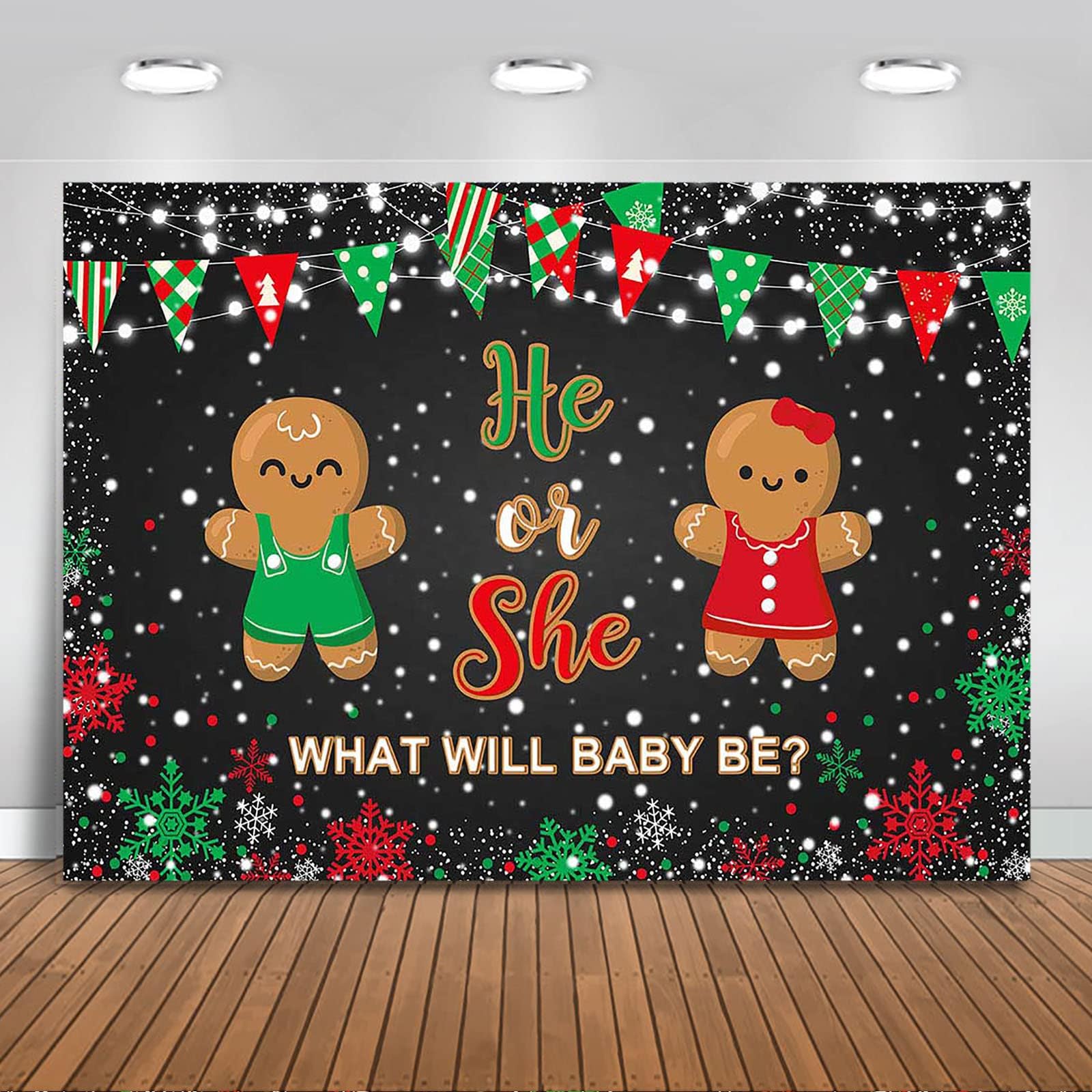 Amazon.com : Mocsicka Christmas Gender Reveal Backdrop 7x5ft ...