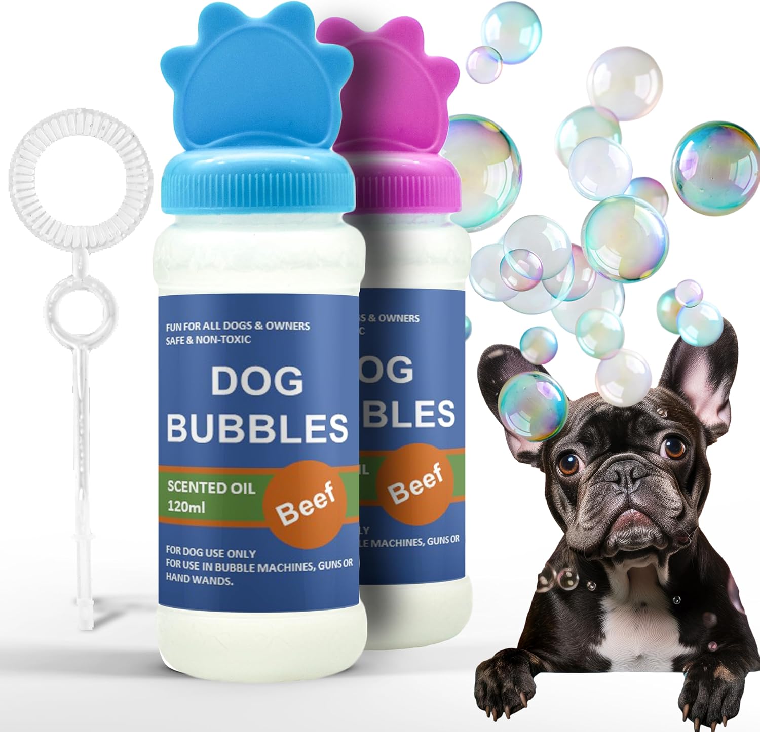 Petopedia 2x Dog Bubbles with PEANUT BUTTER & BEEF Scents, Interactive ...