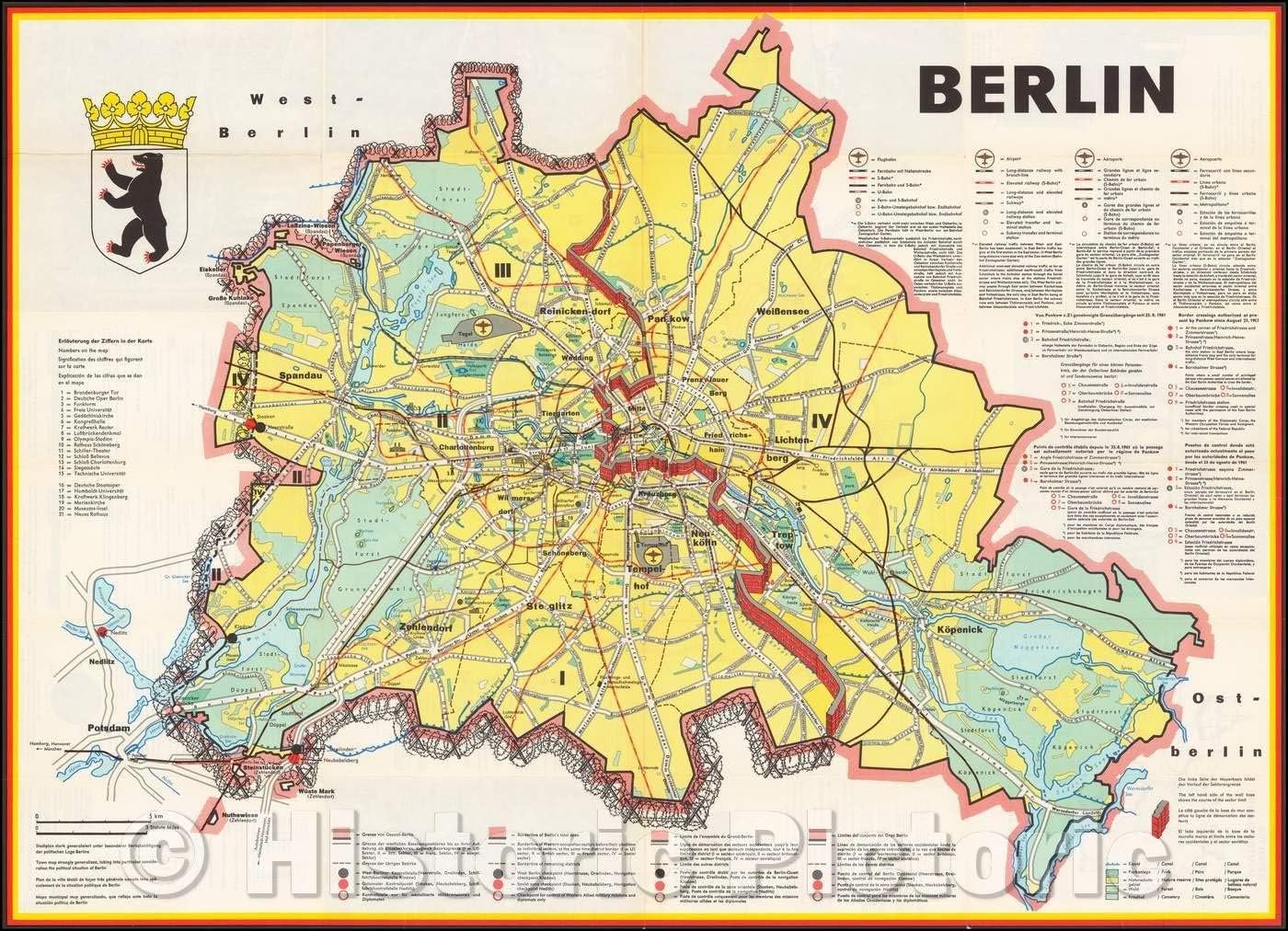 Amazon.com: Historic Map - Berlin, Germany, 1963, Presse- und ...