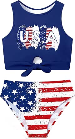 Amazon.com: TyeSmo Girl Swimsuit for Girls 7-14y Two Piece Girls ...