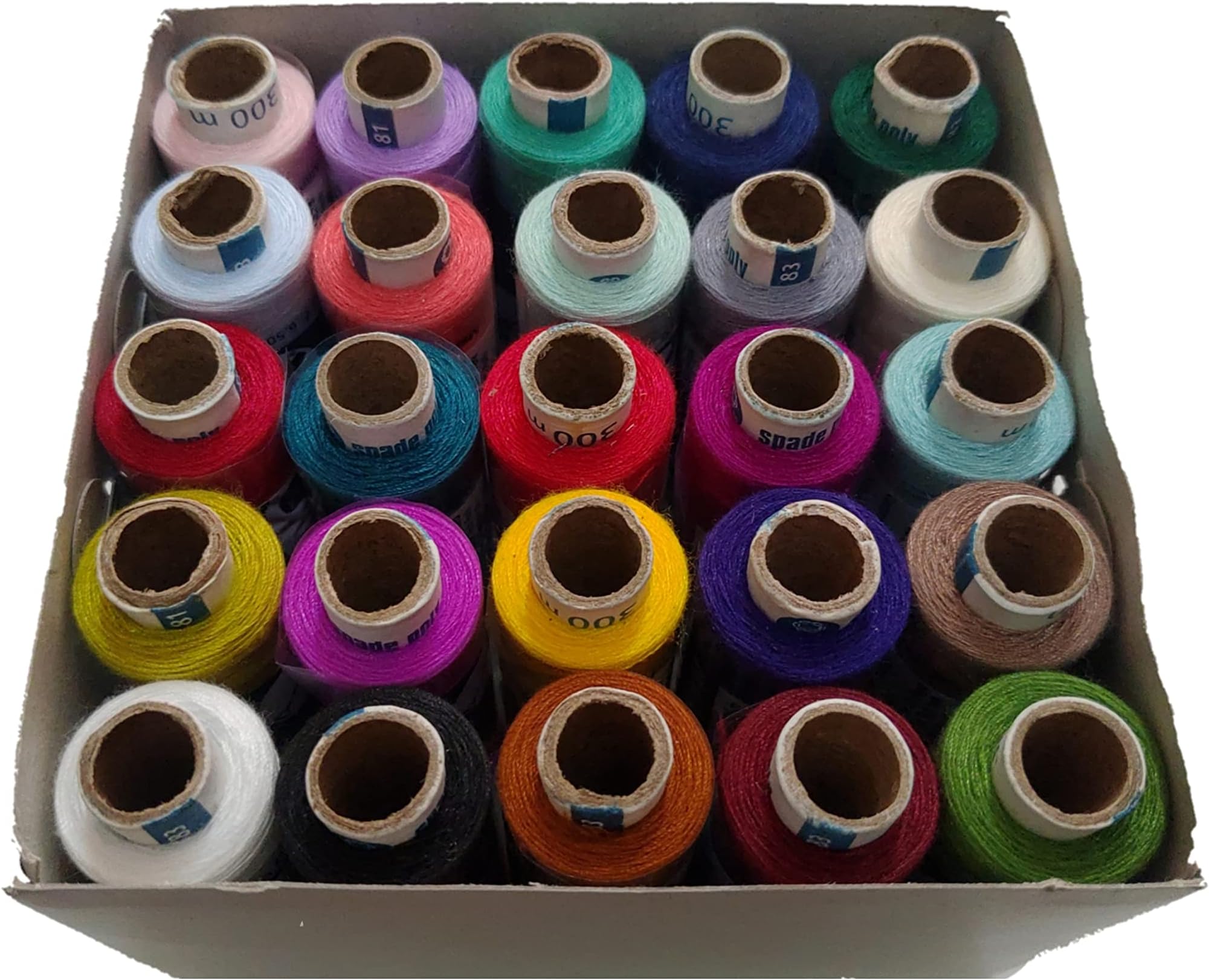 VARDHMAN Polyester Threads Sewing Box (Fast Colours 100 In A Box, 180 M ...