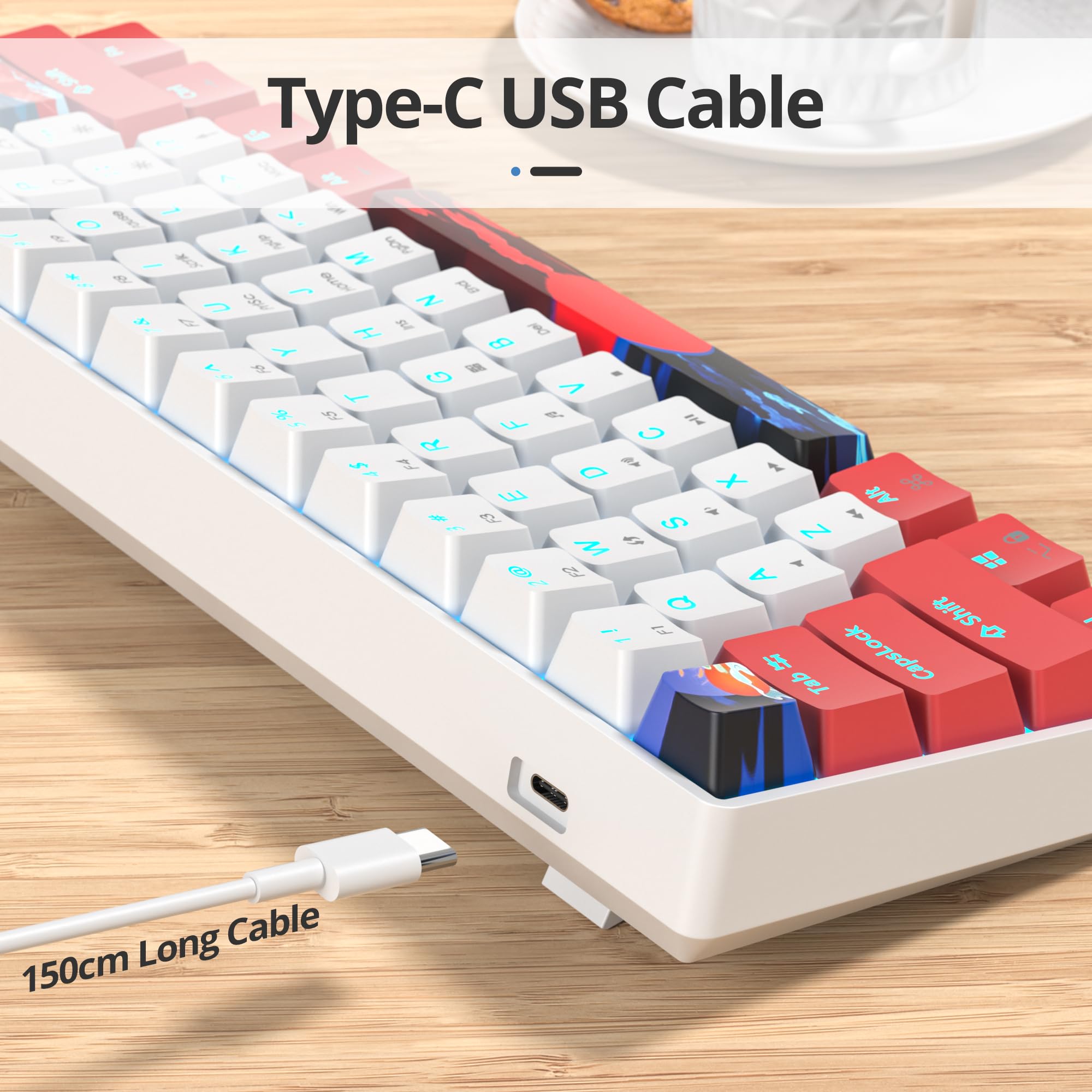 Snapklik.com : 60 Percent Gaming Keyboard 61 Keys Wired Mechanical ...