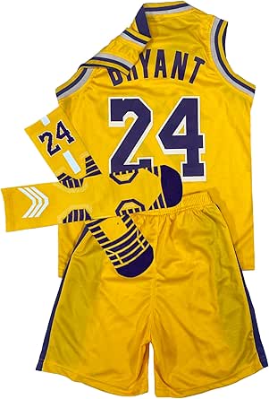 Amazon.com: Boys Basketball Jersey #24 Fans Breathable Sports T-Shirt ...