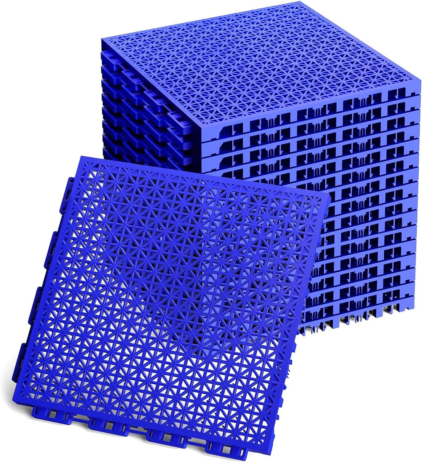 Amazon.com: 8Pack Rubber Mats with Holes, 12” x 12” Non-Slip Drain ...