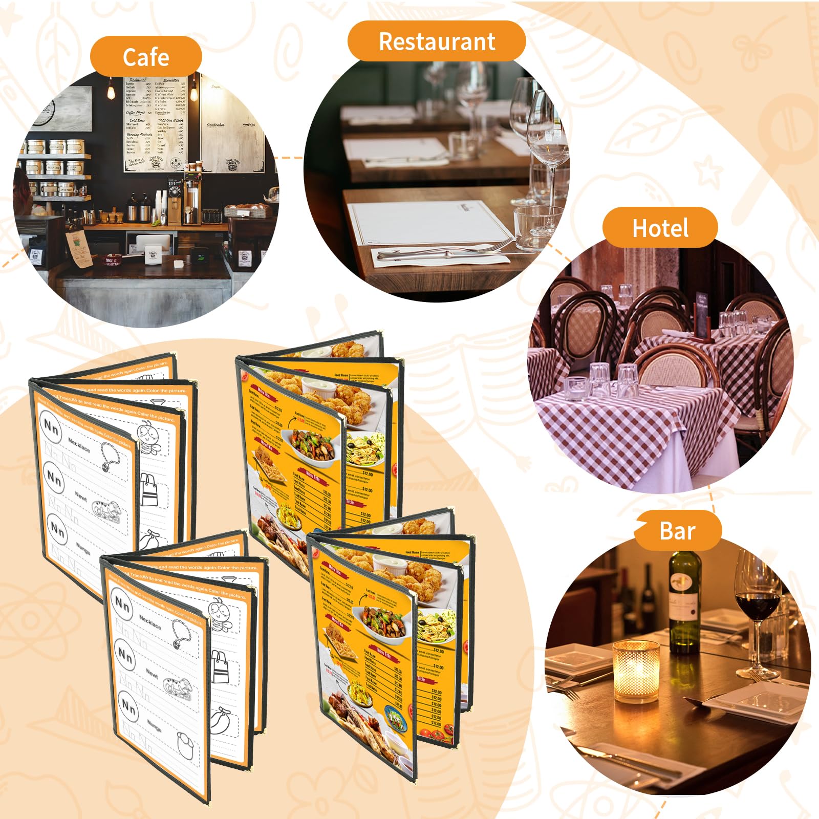 Snapklik.com : FLKQC 4PCS 8.5 X 11 Inch Menu Covers, 4 Page 8 View ...