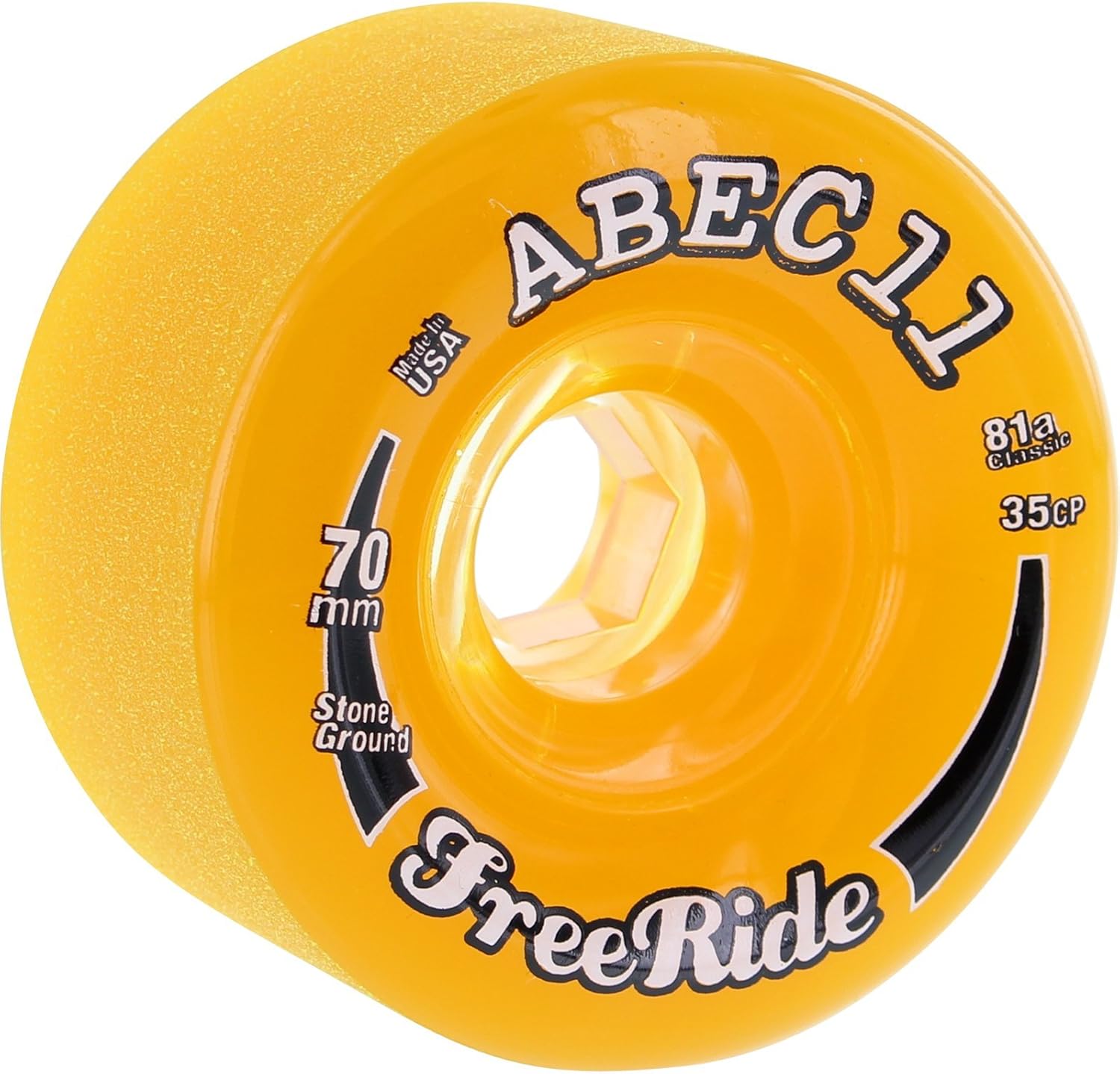 Amazon.com : ABEC 11 Freeride Stone Ground 70mm 81a Amber/Clear ...