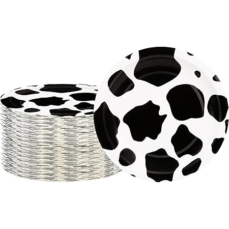 Amazon.com: HSPAIDYP 40 Pcs Cow Print Party Supplies Cow Print Paper ...