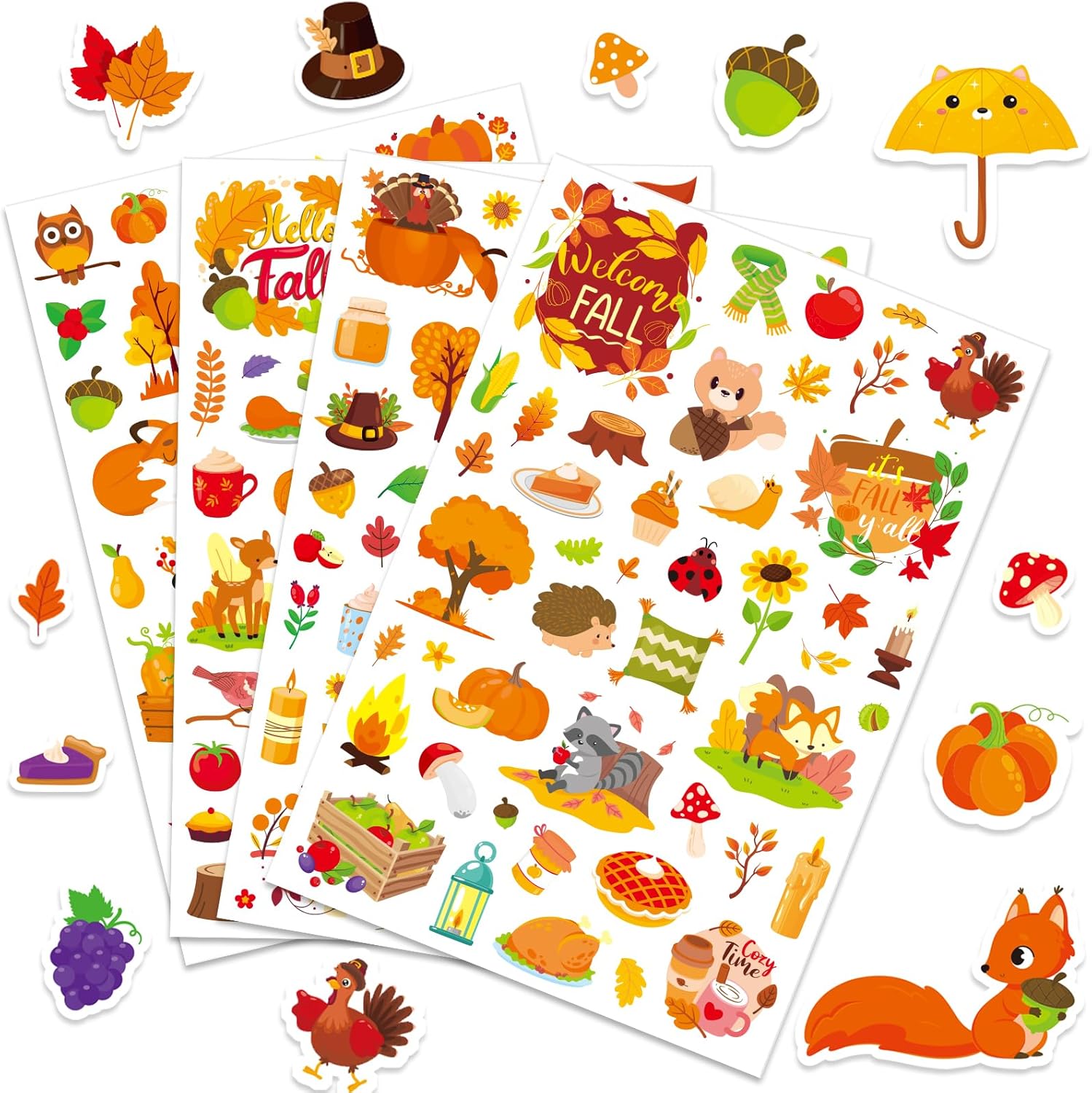 Amazon.com: Fall Animal Stickers 940 Count Cute Fall Autumn ...