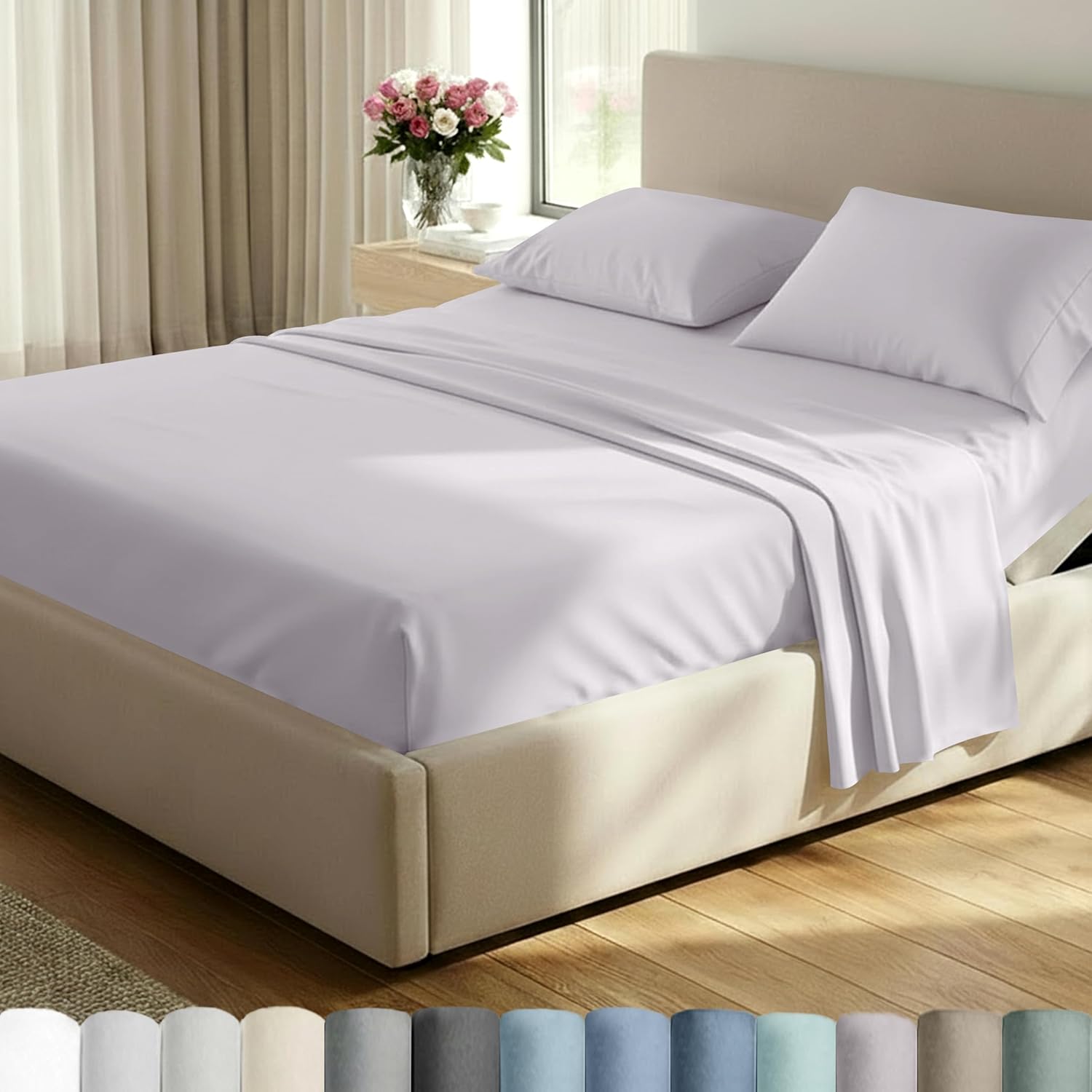 Amazon.com: California Design Den Split King Sheet Set - 600 Thread ...