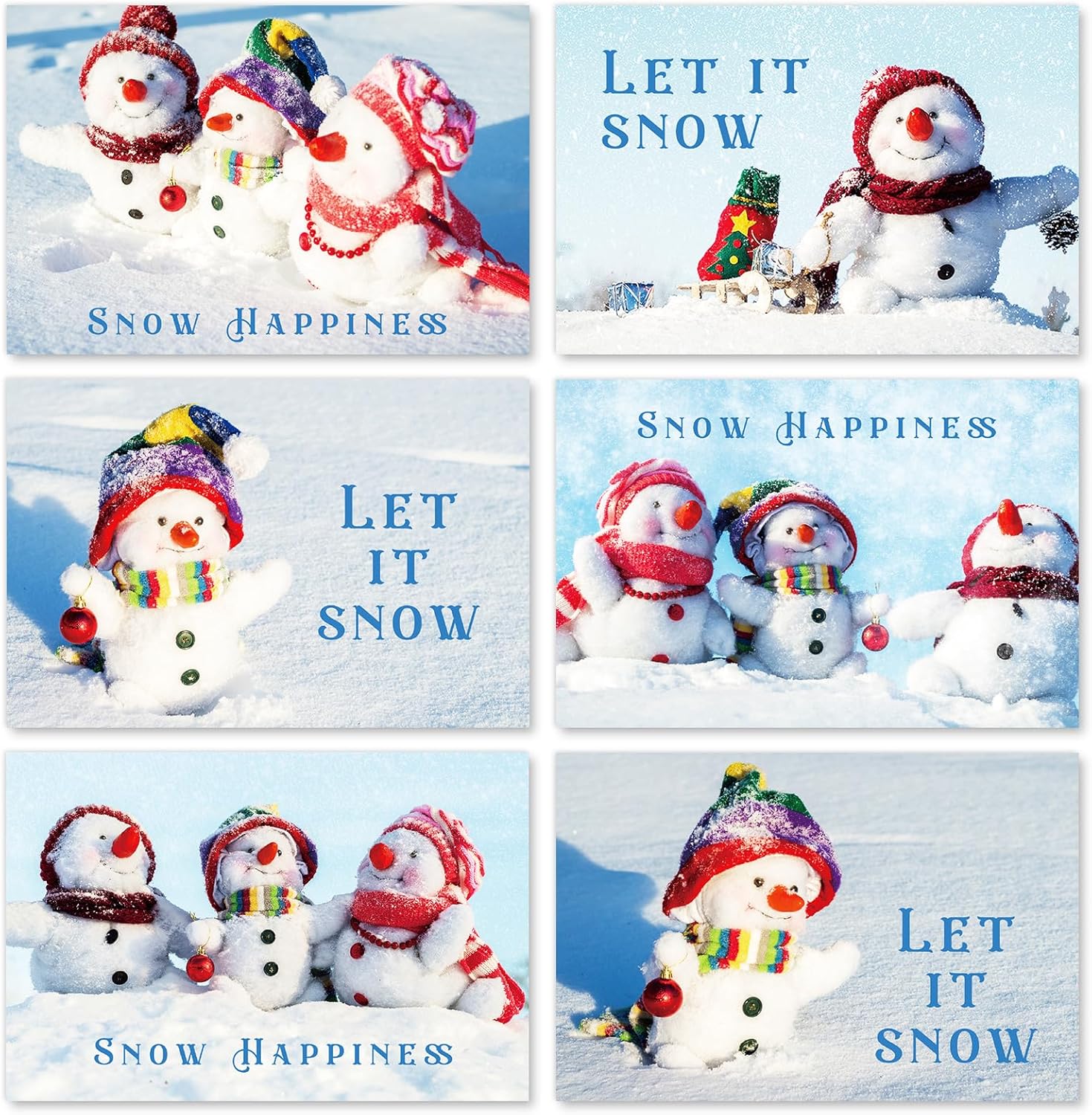Amazon.com : AnyDesign 36 Pack Christmas Cards Cute Snowman Greeting ...
