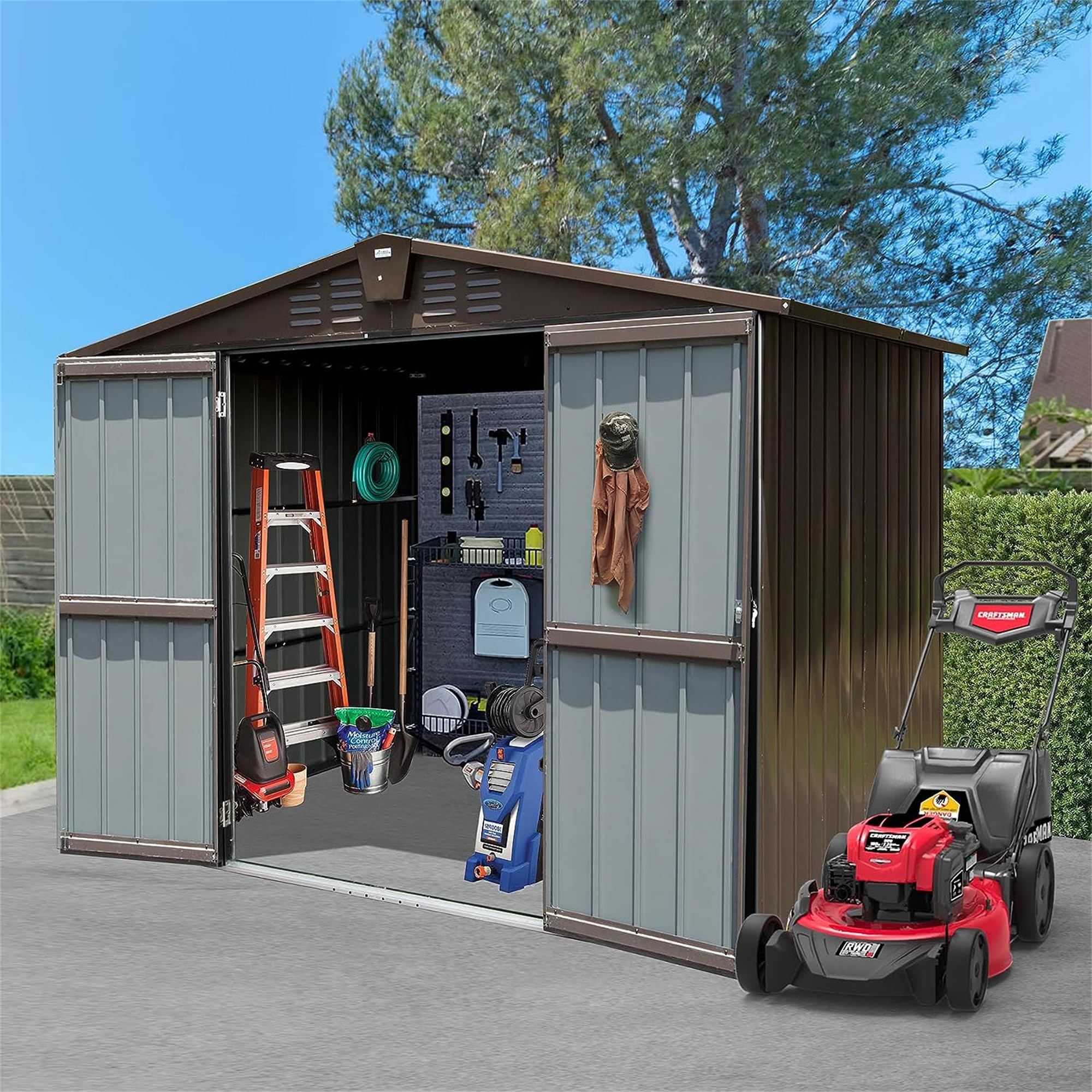 Snapklik.com : Goohome 82X 6.2FT Outdoor Storage Shed, Metal Steel ...