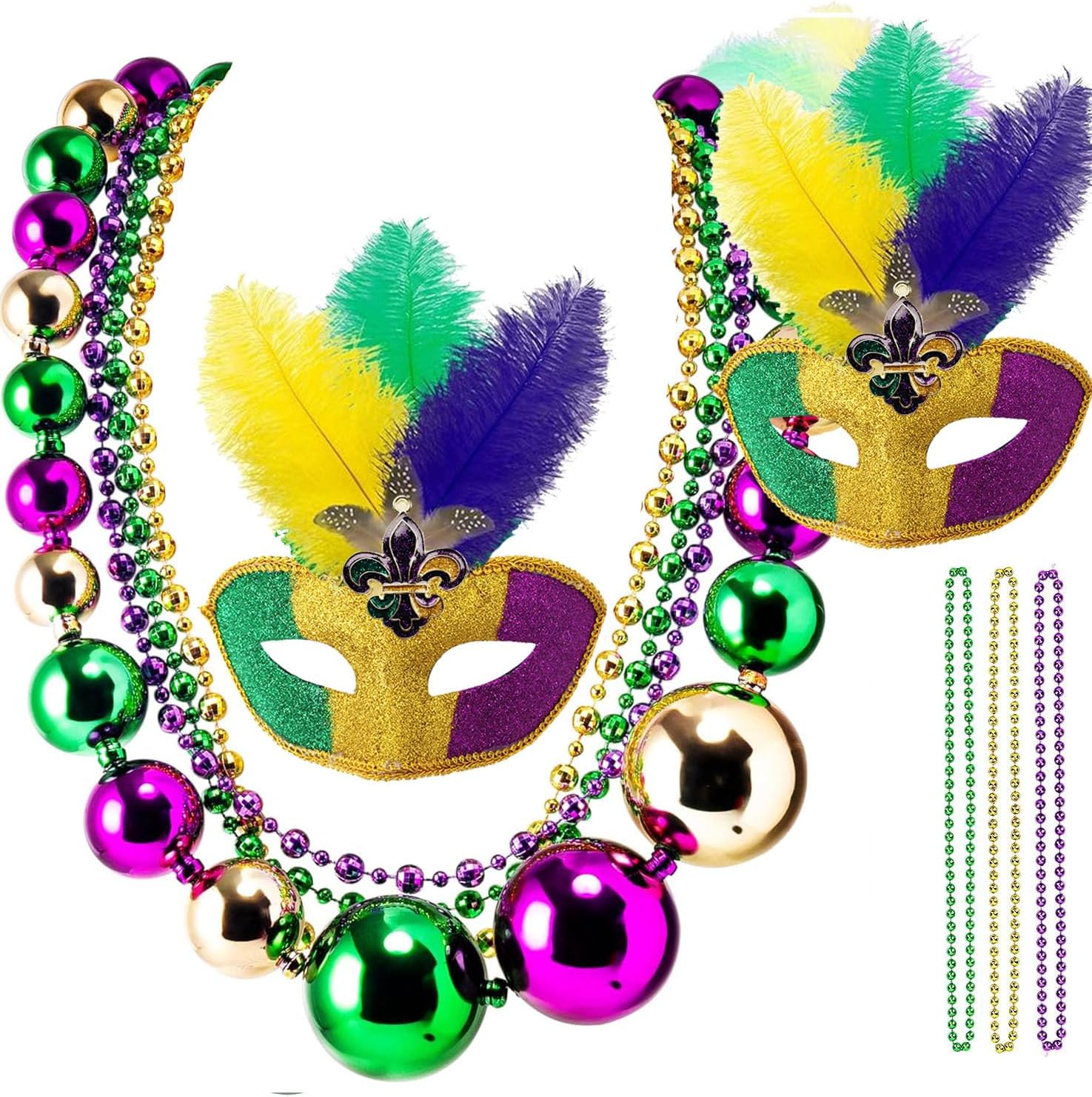 Amazon.com: LHKSER Mardi Gras Accessories Set - Mardi Gras Mask Bulk ...
